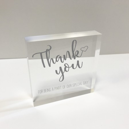 4x4 Acrylic Block Square Glass Token Thank you bridesmaid