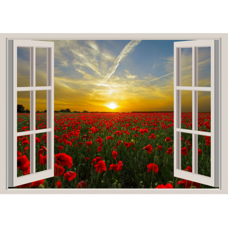 Add your photo - Vinyl Wall Art. Window scene